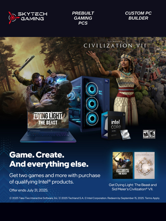 Skytech Gaming: Get two free games: Powered by Intel. | Milled