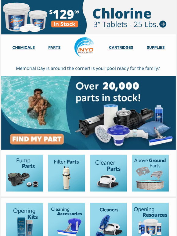 INYOpools: Pool Pal, We Have Replacement Parts For Your Pool | Milled