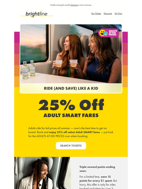 Brightline: 🤑 25% off Adult SMART fares. 🔥 | Milled