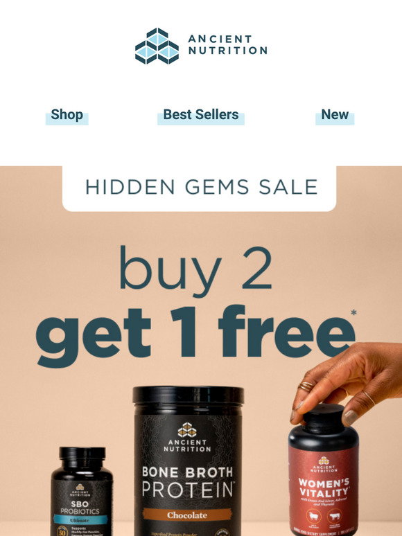 Ancient Nutrition: B2G1 free with our favorite hidden gems 💎 | Milled