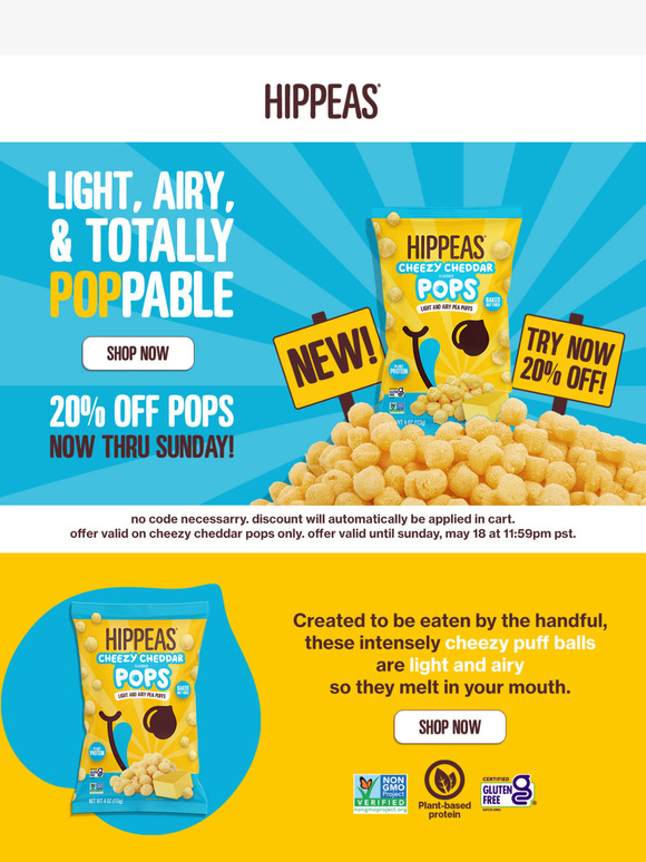 Hippeas: NEW Cheezy Cheddar Pops! | Milled