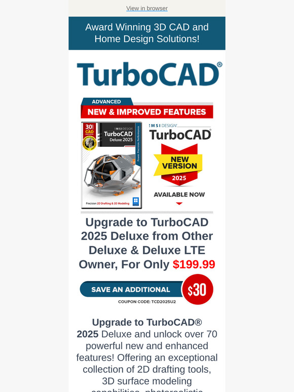 TurboCAD: TurboCAD 2025 Deluxe is Now Available | Milled
