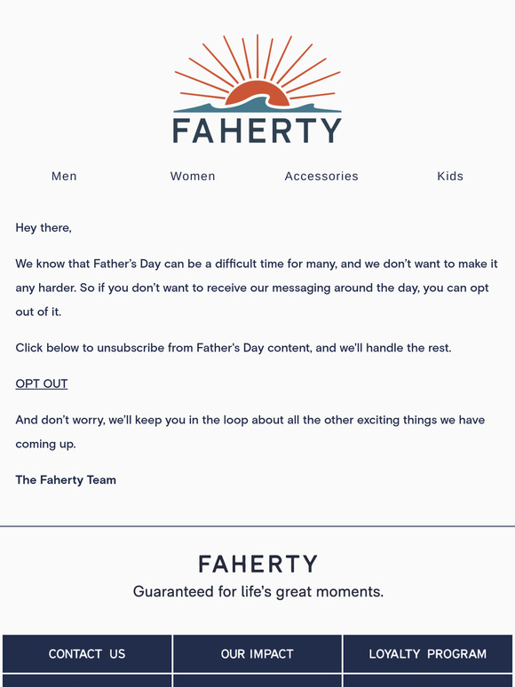 Faherty: Manage Your Father's Day Messages | Milled