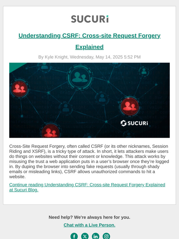 Sucuri: Understanding CSRF: Cross-site Request Forgery Explained | Milled