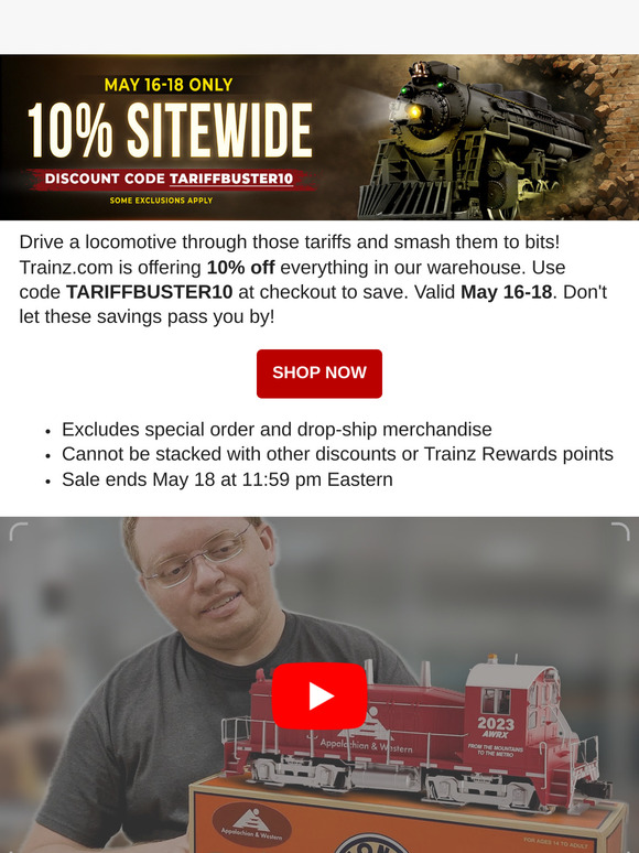 Trainz: Don't Miss the Tariff Buster Sale at Trainz.com! | Milled