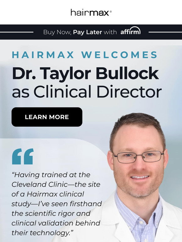Hairmax: Meet Dr. Taylor Bullock, MD: Our New Clinical Director | Milled