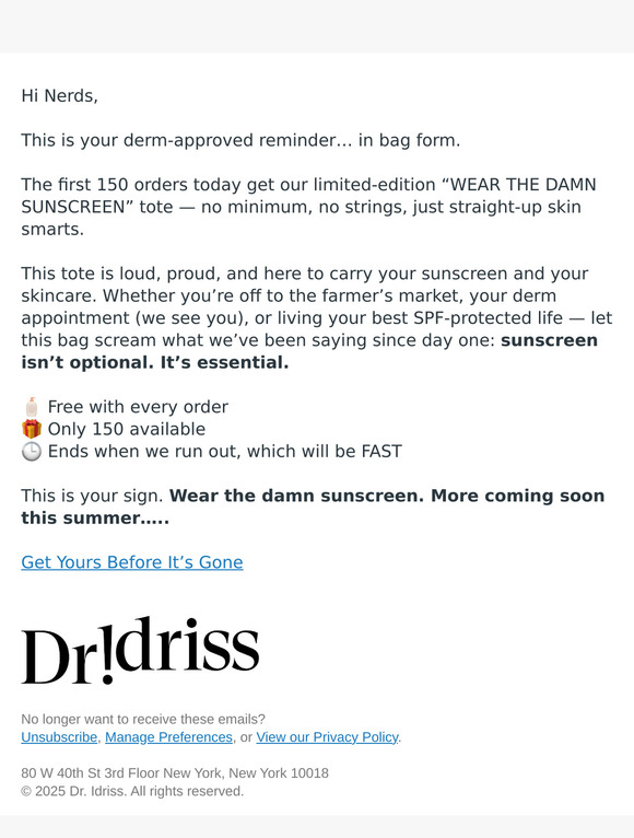 PillowtalkDerm: Free tote. Big sunscreen energy. | Milled