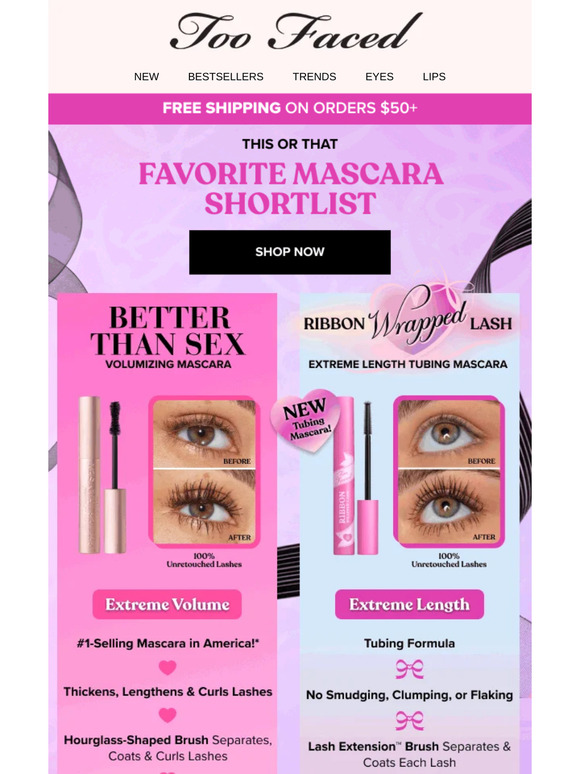 Too Faced: Lash Off: Length vs. Volume 💥 | Milled