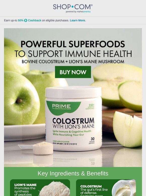 SHOP.COM: Colostrum & Lion’s Mane for Immune & Brainpower Boost! | Milled