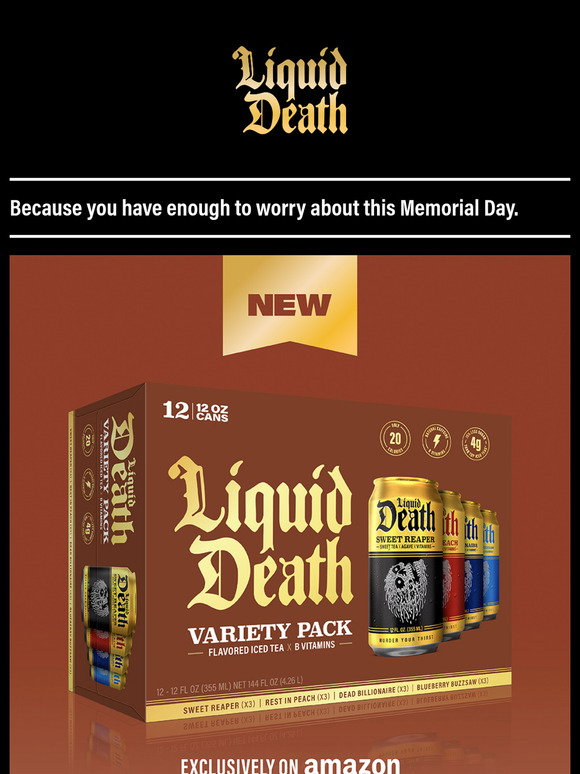 Liquid Death: NEW Iced Tea Variety 12-Packs | Milled