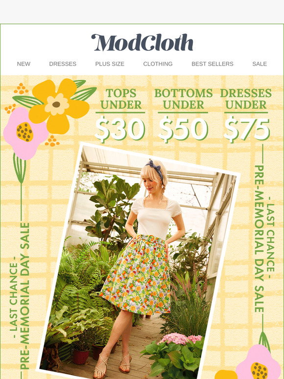Modcloth Email Newsletters: Shop Sales, Discounts, and Coupon Codes