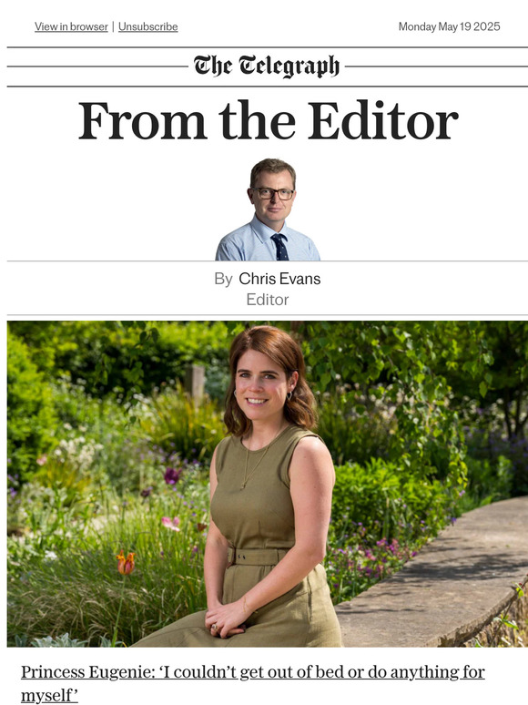 The Telegraph: Princess Eugenie: ‘I couldn’t get out of bed’ | Milled