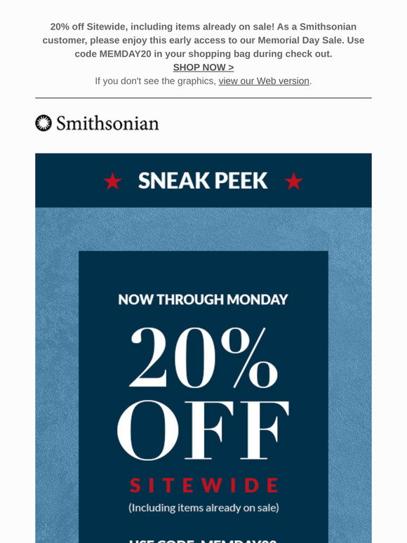 Smithsonian Store: Sneak Peek for Our Best Customers | Milled