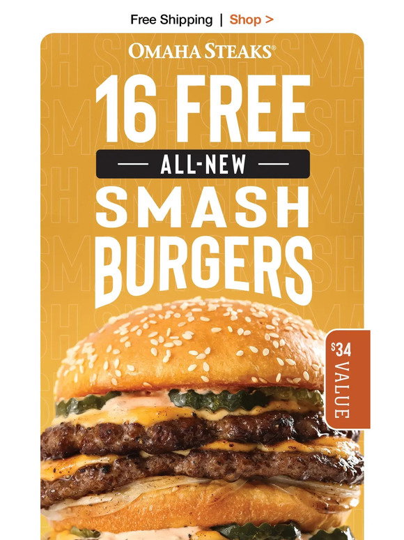 Omaha Steaks: Smash your hunger with our ALL-NEW smash burgers! | Milled