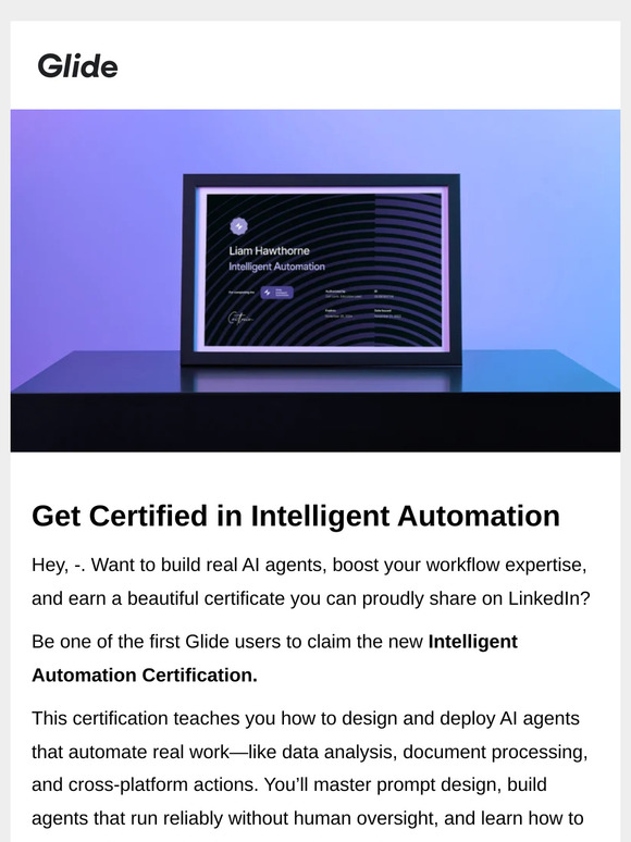 Glide: [New Certification] Build AI agents with Glide | Milled