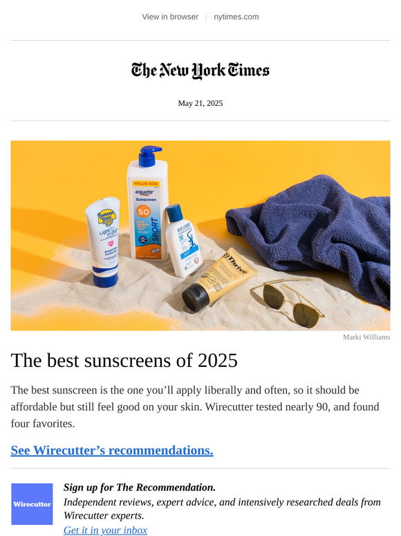 The New York Times Store: The best sunscreens of 2025 | Milled