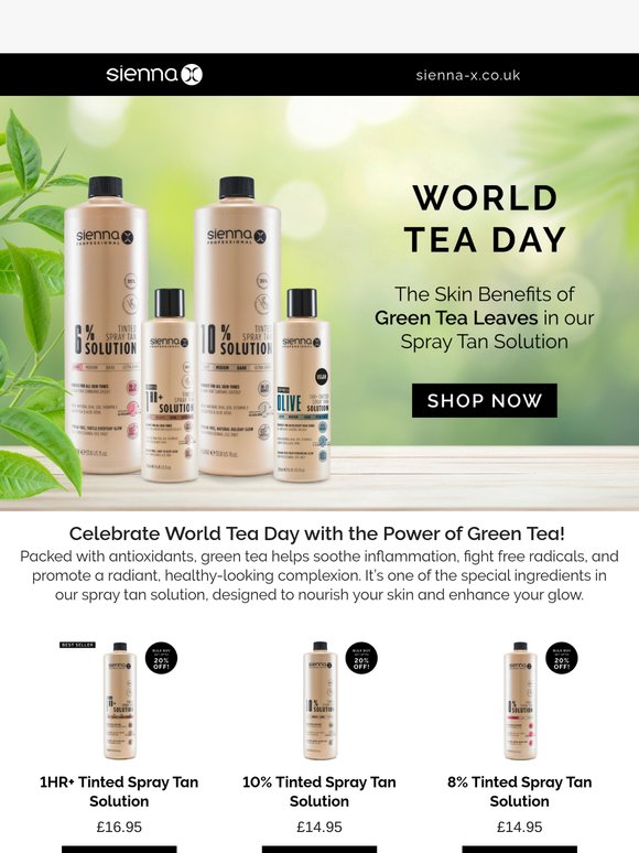 Sienna X: Why Green Tea Is a Game-Changer in Your Spray Tan Solution ...