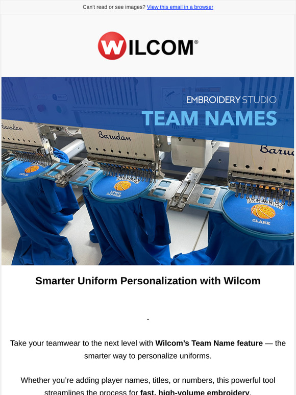 Wilcom: Personalize with a Single Embroidery File | Milled