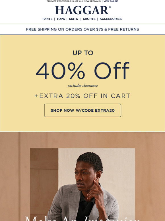 Haggar: Save an EXTRA 20% Online w/Code | Milled