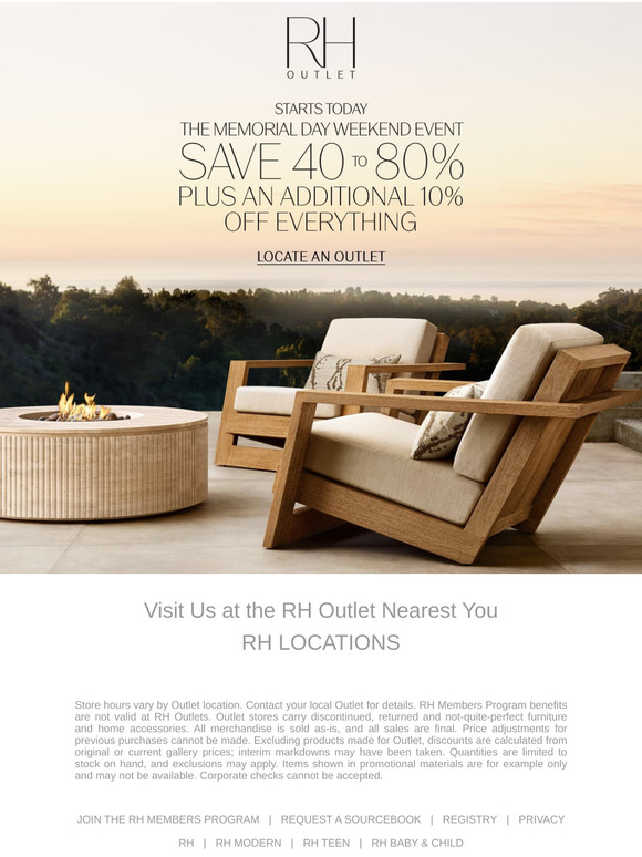 Restoration Hardware Email Newsletters: Shop Sales, Discounts, and ...