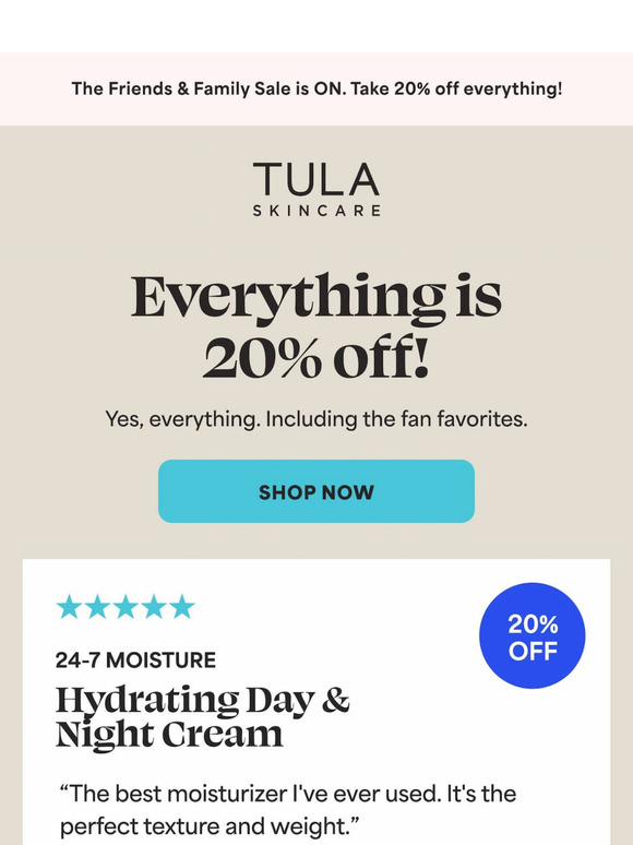 TULA Email Newsletters: Shop Sales, Discounts, and Coupon Codes