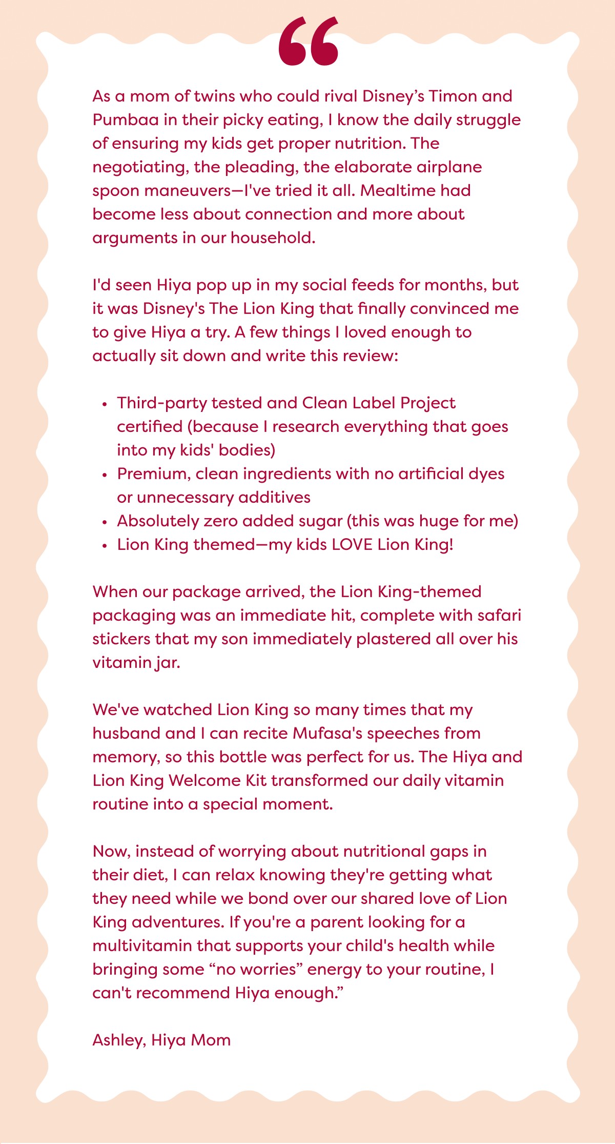 Hiya: Hiya and Disney's The Lion King: A mom’s review | Milled