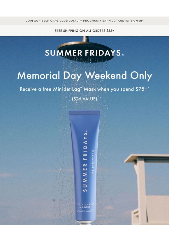 Summer Fridays: Free Mini Jet Lag Mask | Milled