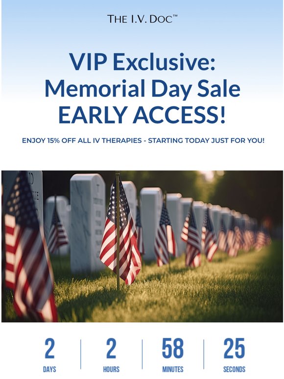 The IV Doctor: ⭐ VIP: Early Access Memorial Day Sale! | Milled