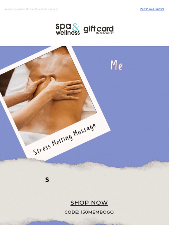 Spa Week: MEMORIAL DAY SALE: $150 Spa BOGO | Milled