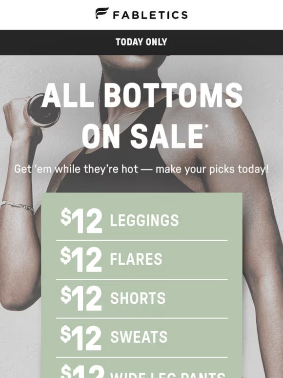 Fabletics: TODAY ONLY: ALL BOTTOMS ON SALE | Milled