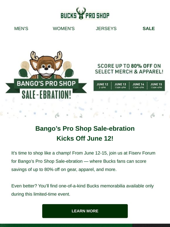 Bucks Pro Shop: Bango’s Pro Shop Sale-ebration Starts June 12 — Up To ...