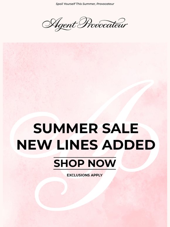 Agent Provocateur: Summer Sale | New Lines Added | Milled