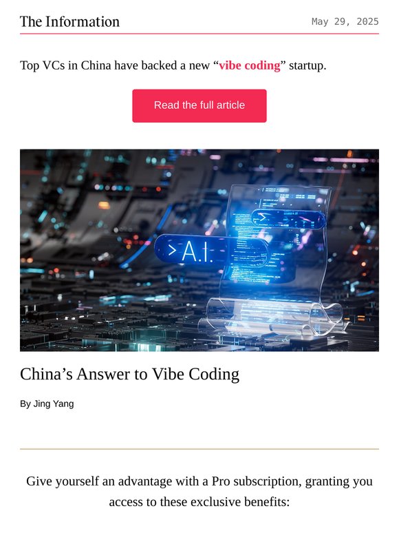 The Information: China’s Answer to Vibe Coding | Milled