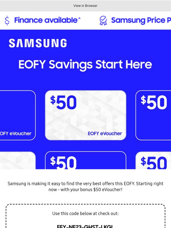 Samsung: —, here's $50 to supercharge your EOFY | Milled