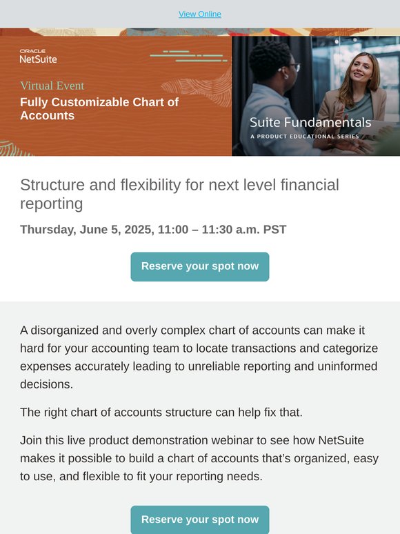 NetSuite: Virtual Event: Fully Customizable Chart of Accounts | Milled