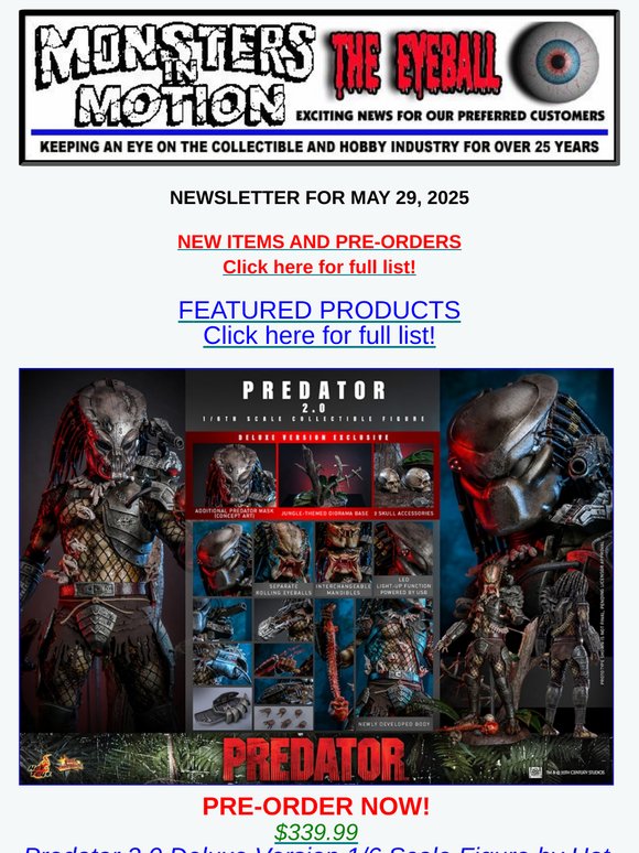 Monsters in Motion: Godzilla and Ultraman Model Kits. Hot Toys Predator ...