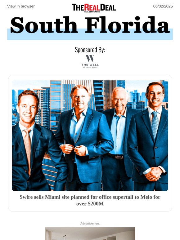 The Real Deal: Swire sells Miami dev site for over $200M; Lenders ...