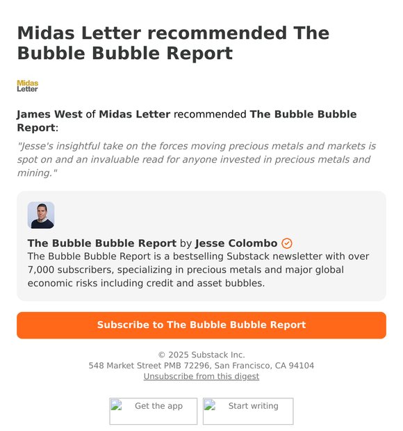 Midas Letter: Midas Letter recommended The Bubble Bubble Report | Milled