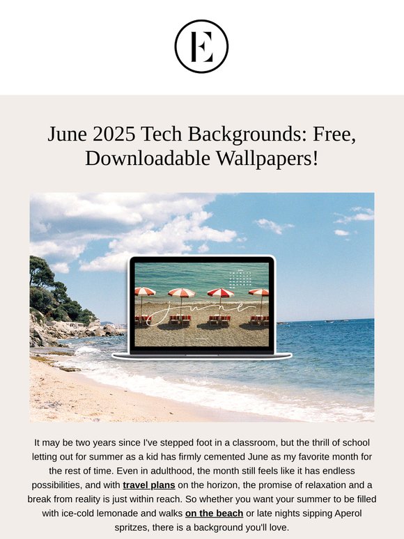 The Everygirl: oops! 💗 your *corrected* june tech backgrounds are here ...