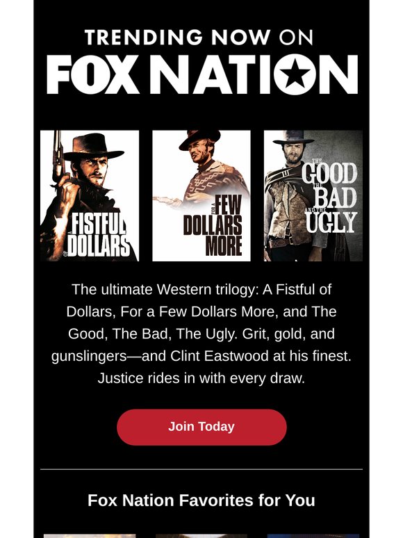 Fox News: Clint Eastwood CLASSICS - Now Streaming on Fox Nation! | Milled