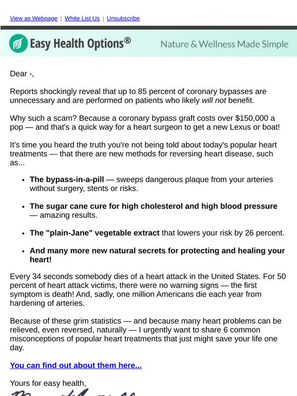 Easy Health Options: The bypass-in-a-pill | Milled