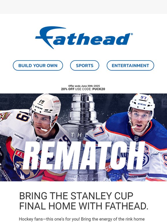 Fathead: The Rematch Is On—20% Off Fatheads for the Stanley Cup Final ...