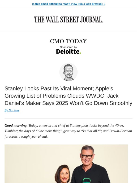 The Wall Street Journal: CMO Today: Stanley Plots Its Post-Viral Era ...