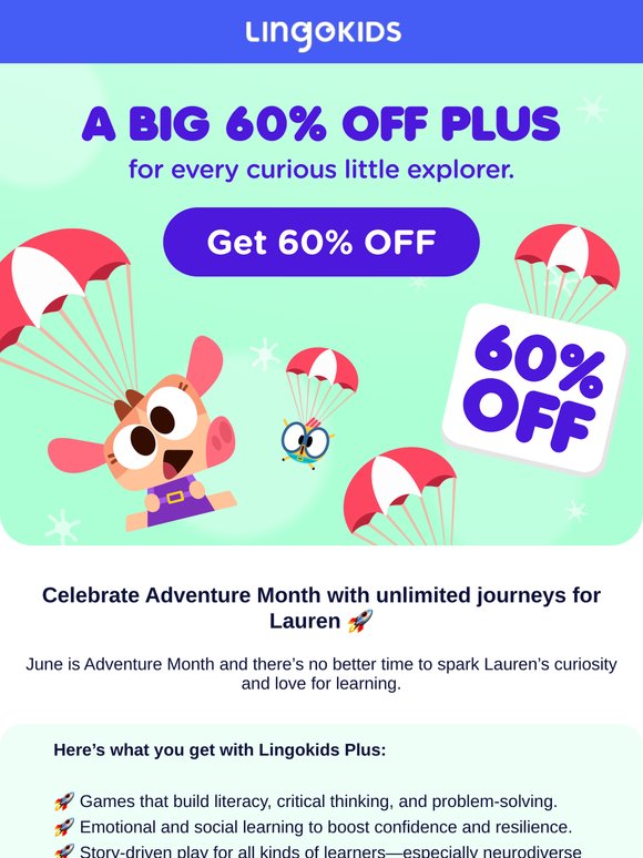 Lingokids: 60% OFF for Adventure Month | Milled