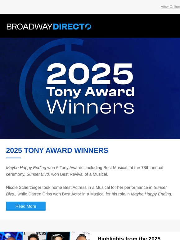 Broadway Direct: The 2025 Tony Award Winners | Milled