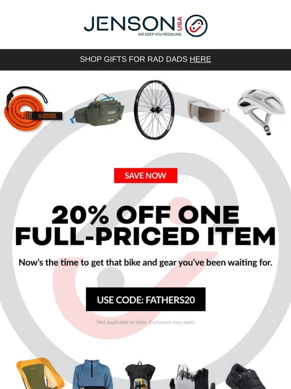 Jenson USA: Limited Time Only, ! 20% Off One Full-Priced Item | Milled