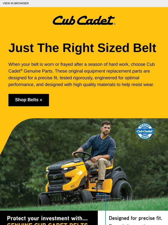 Cub Cadet: Cub Cadet Genuine Parts Made For Your Machine | Milled