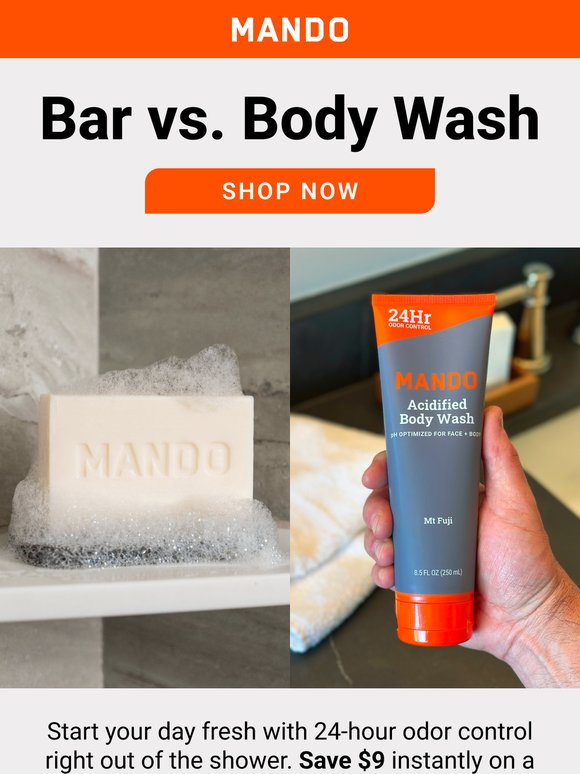 Mando: Cleansing Bar + Body Wash > Soap. Here’s Why. | Milled