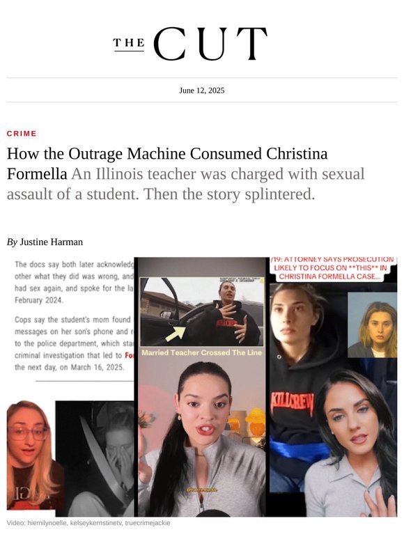 The Cut: How the Outrage Machine Consumed Christina Formella | Milled