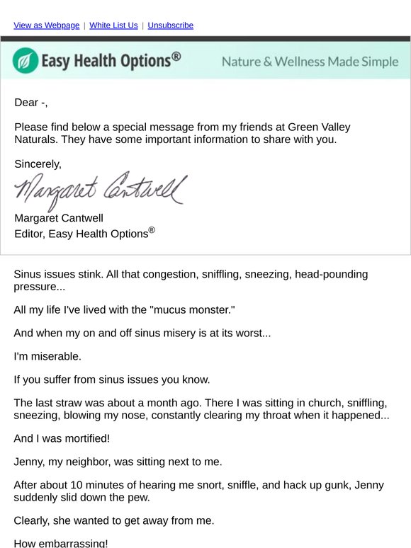 Easy Health Options: Clear the Nasty Mucus Monster in Your Sinuses in 7 ...